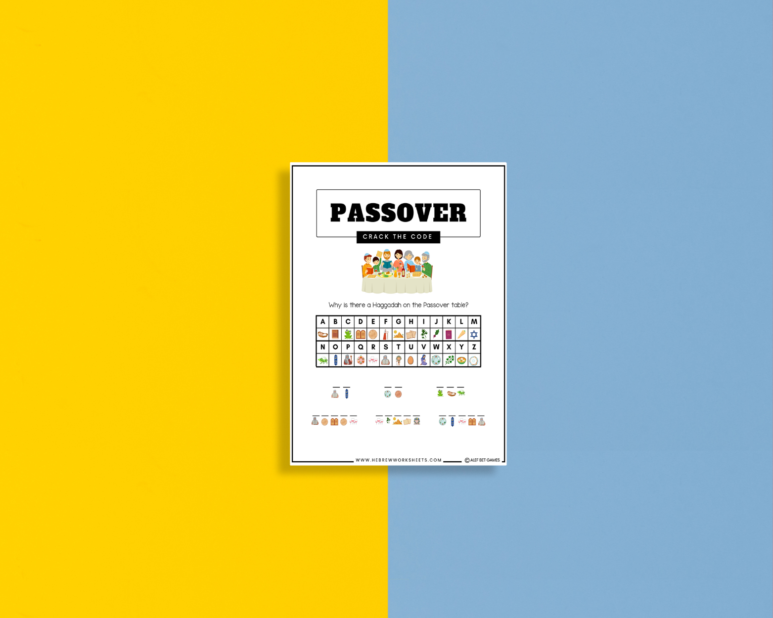 Passover Crack the Code Worksheet | The Jewish Educator Portal