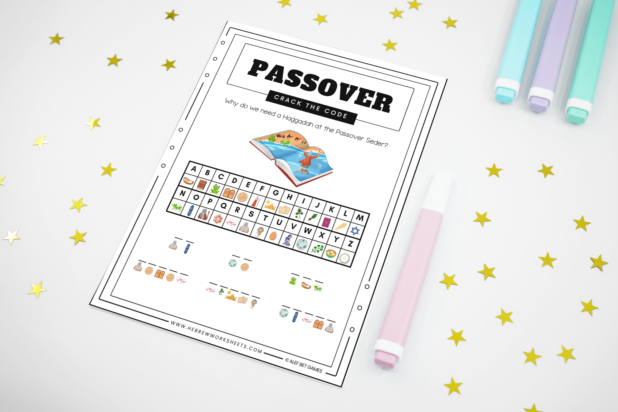 Passover Crack the Code Worksheet | The Jewish Educator Portal